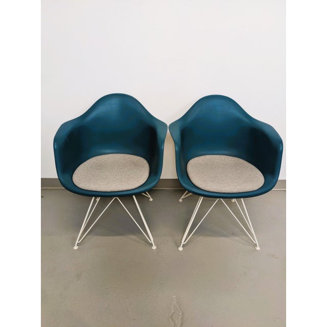 Pair of Eames Molded Plastic Armchairs | Chairish