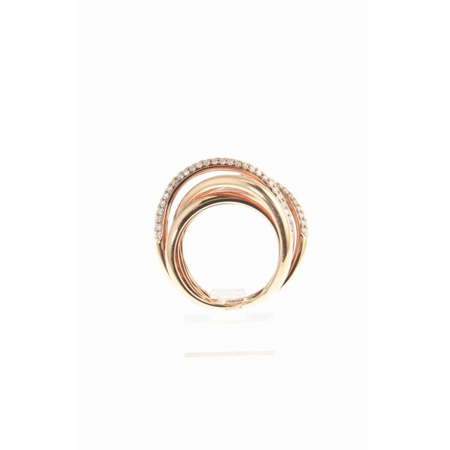 Three-Dimension Pave Diamond Rose Gold Overlapping Band Ring size 6.25 ...