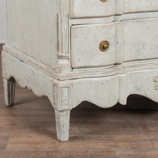 Mid 18th Century Danish Rococo Large White Chest of Four Drawers | Chairish