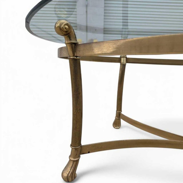 Late 20th Century Attributed LaBarge Glass Top Brass Coffee Table ...