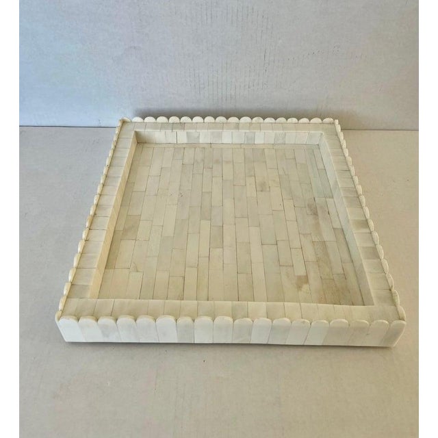 1980s Anglo Indian Tessellated Bone Tray | Chairish