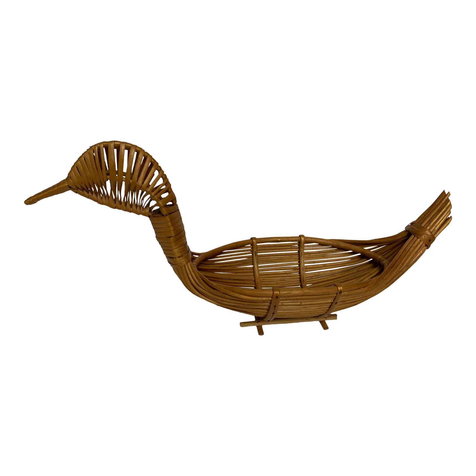 Vintage Wicker Duck Basket | Chairish