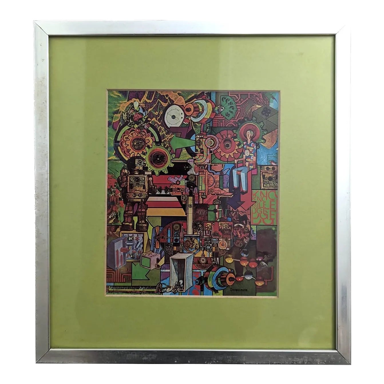 1970s Abstract Modernist Figurative Original Collage on Paper by Robert ...