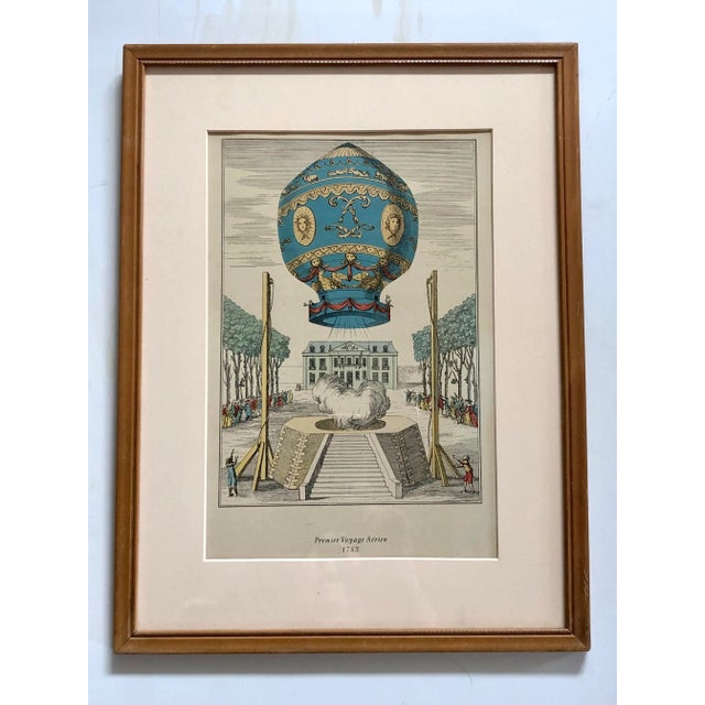 Vintage 1956 Offset Color Lithograph of Montgolfieres French Balloon ...