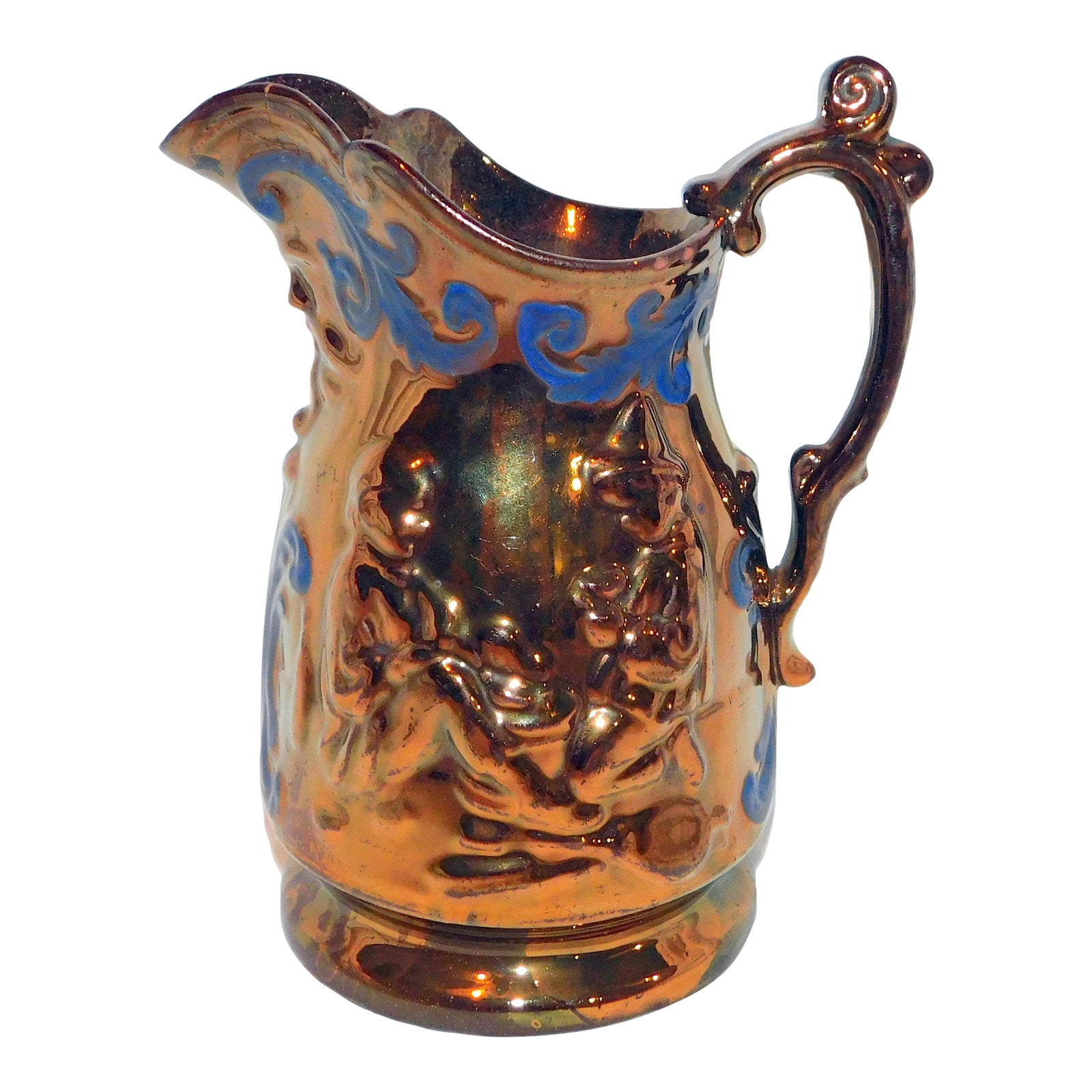 Early 20th Century Copper Lustre PItcher | Chairish