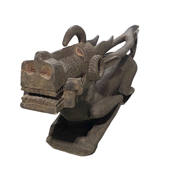 Huge/ Superb and Rare Bambara Chiwara Wood Sculpture 57" W | Chairish