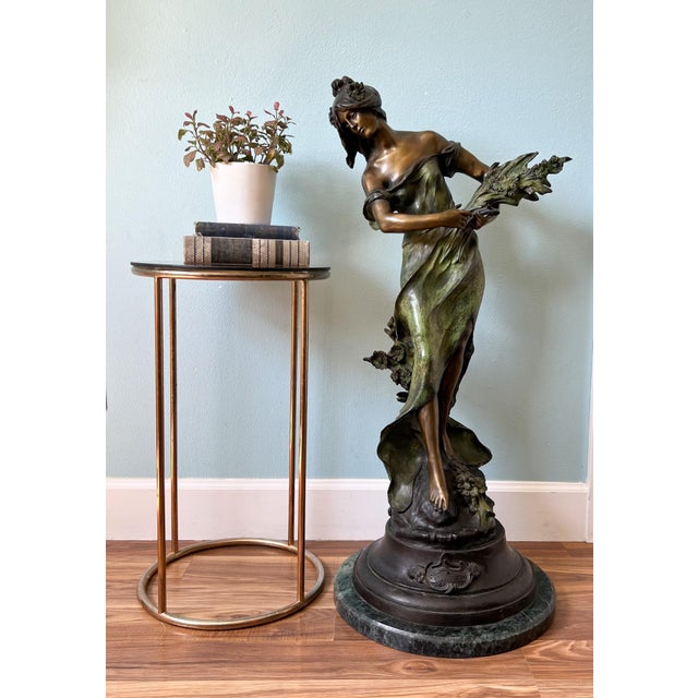 Oversized Bronze Recast of Auguste Moreau's "Lady With Wheat" With ...