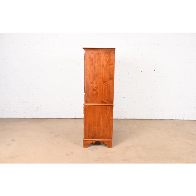 Ethan Allen Georgian English Country Solid Birch Highboy Dresser or ...