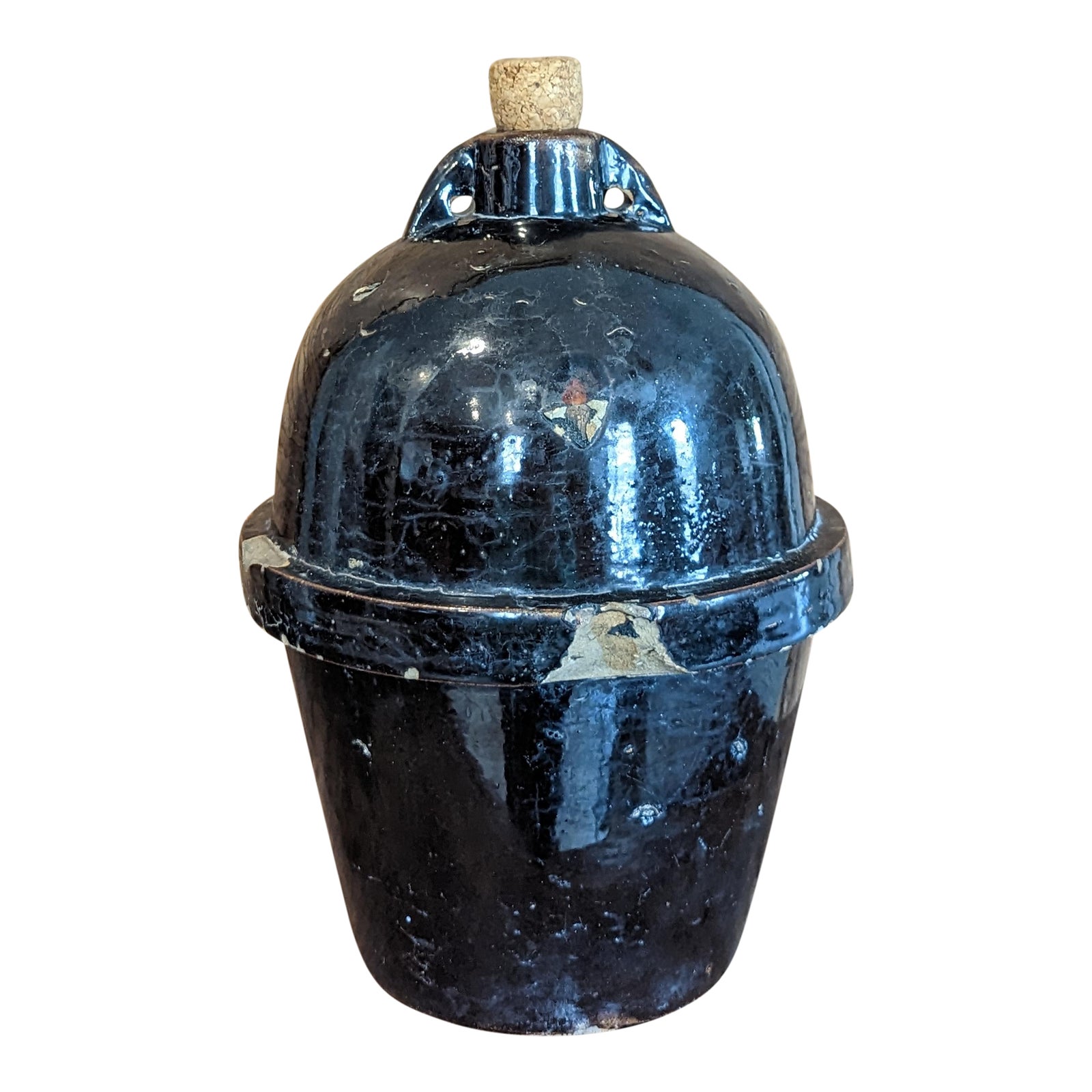 Early 20th Century Crock Vessel With Cork | Chairish