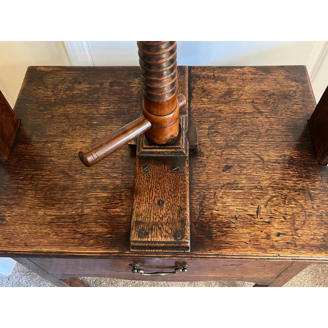Early 19th Century Oak Bookbinding Press Table | Chairish
