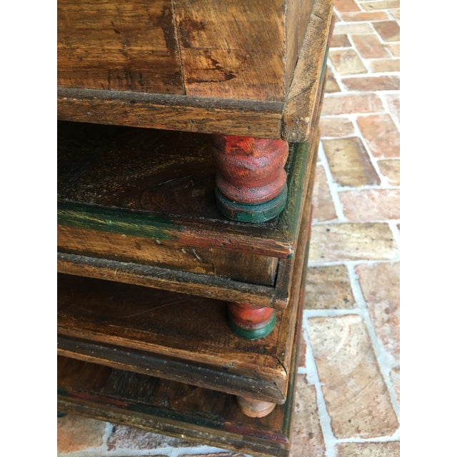 Mid 20th Century Red and Green Accent Wooden Stacking Tables - Set of 4 ...