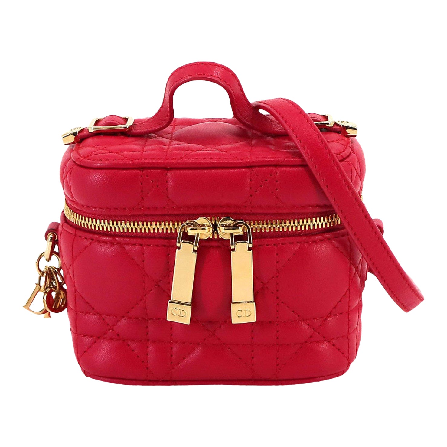 Christian Dior Lady Micro Vanity 2Way Hand Shoulder Bag Leather Red ...