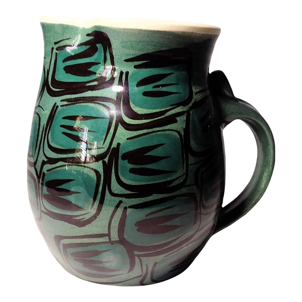 Late 20th Century Martha Cook Studio Art Pottery Pitcher Turtle Shell ...