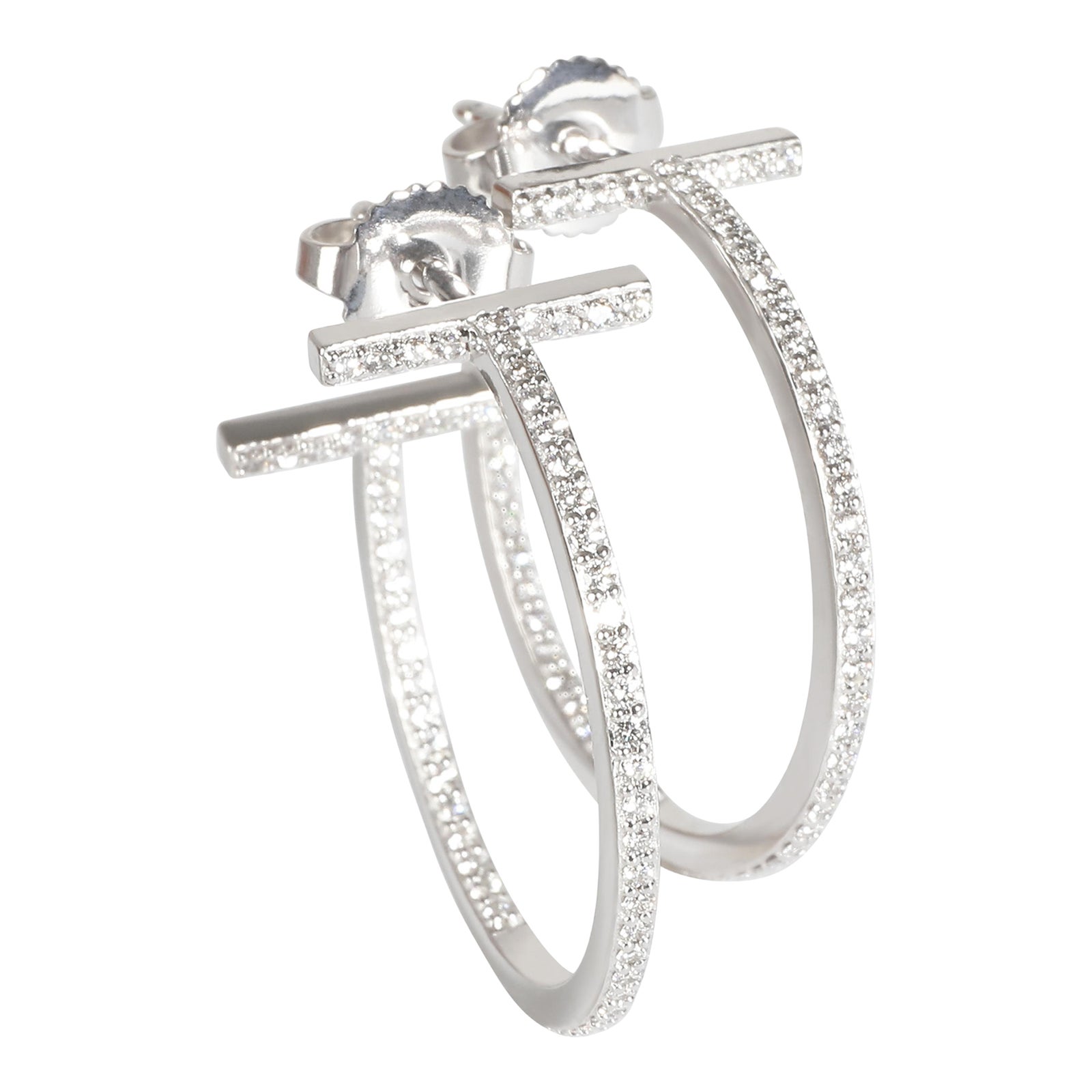 Tiffany & Co. Tiffany T Earrings In 18K White Gold 0.41 Ctw - 2 Pieces ...