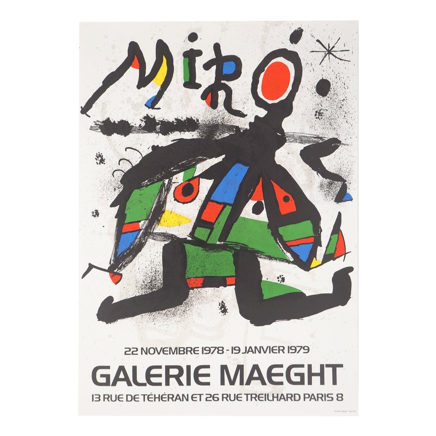 Joan Miro, Exposition 1978 Galerie Maeght, Lithograph | Chairish