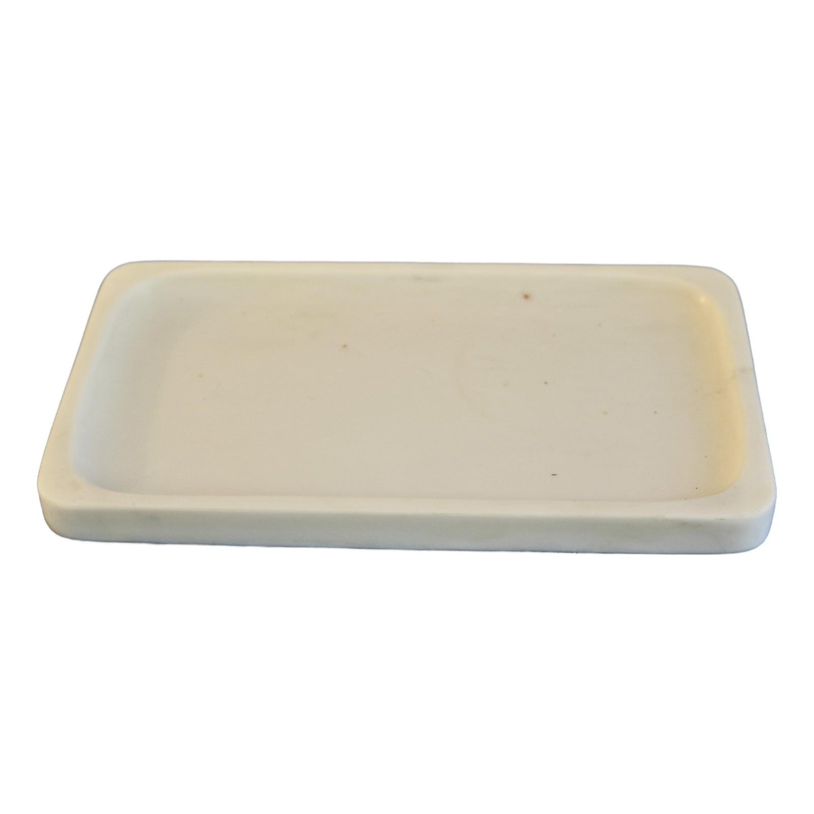 Italian Ivory White Marble Tray | Chairish