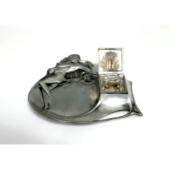 Antique Art Nouveau Lady in Repose Inkwell, Wurttembergische ...