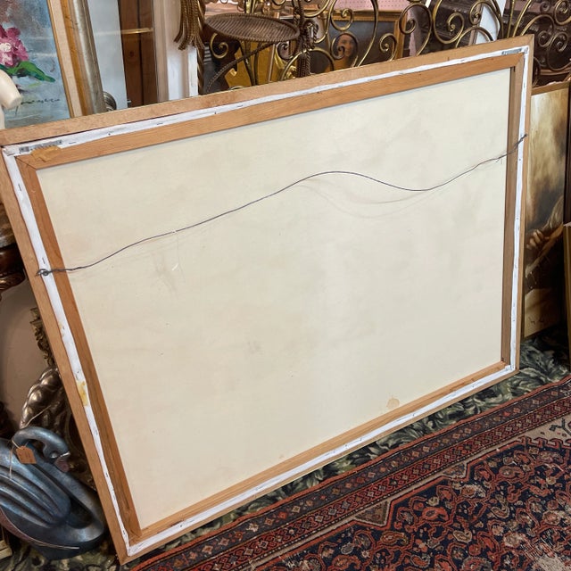 Mid 20th Century Mid Century "G. Henderson" Canvas Painting | Chairish