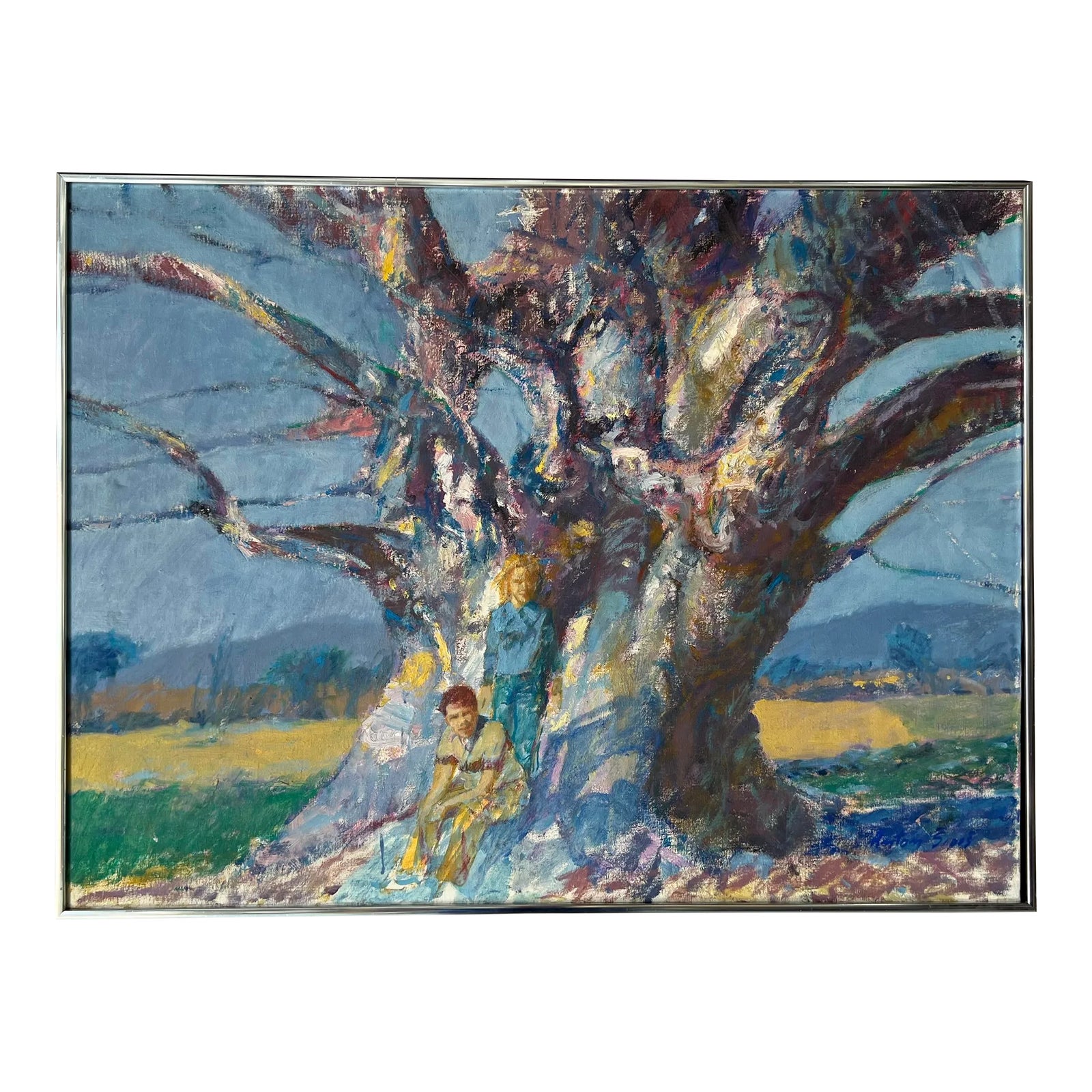 60's Anton Sipos Impressionist Tree - Landscape Oil on Canvas Painting, Framed | Chairish