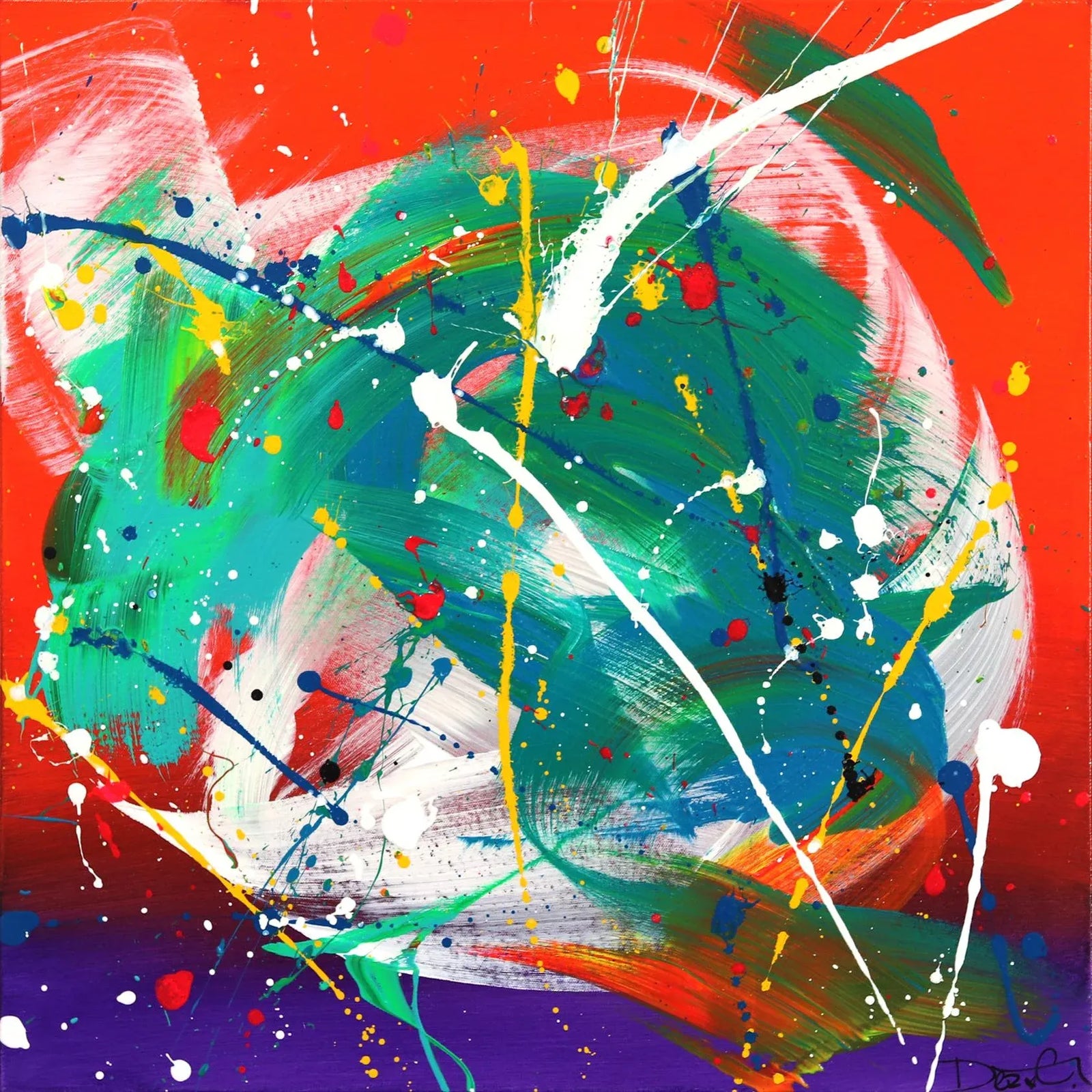 "Color Burst" Contemporary Original Postmodern Acrylic Painting by Dez ...