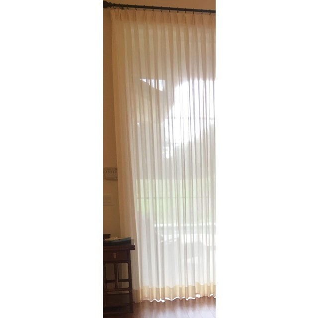 Designer Sheer Drapery Panels- Set of 2 | Chairish