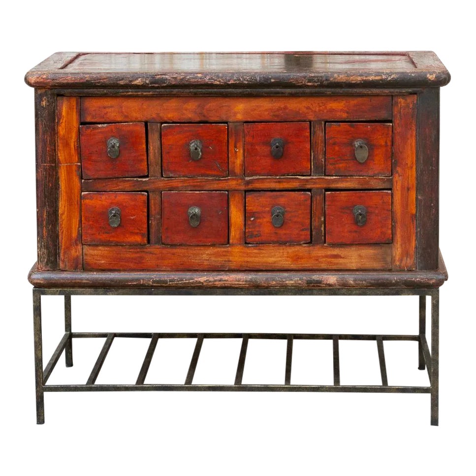 19th Century Primitive Chinese Dresser on Stand | Chairish