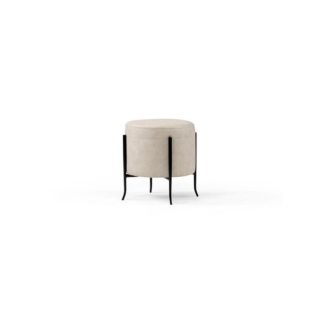 Vesta Cara Vegan Leather Stool in Off-White | Chairish