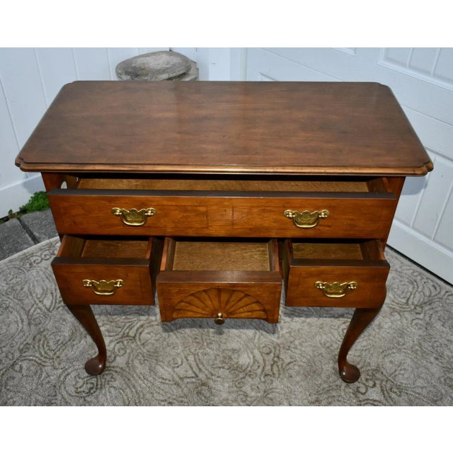 Vintage Baker Inlaid Cherry Wood Georgian Style Lowboy | Chairish