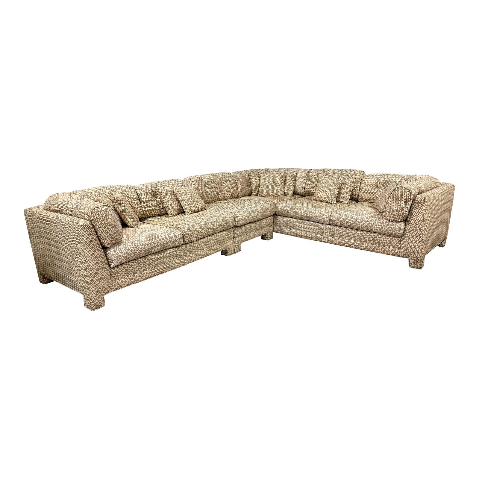 Vintage Modern Parsons Style Sectional Sofa | Chairish