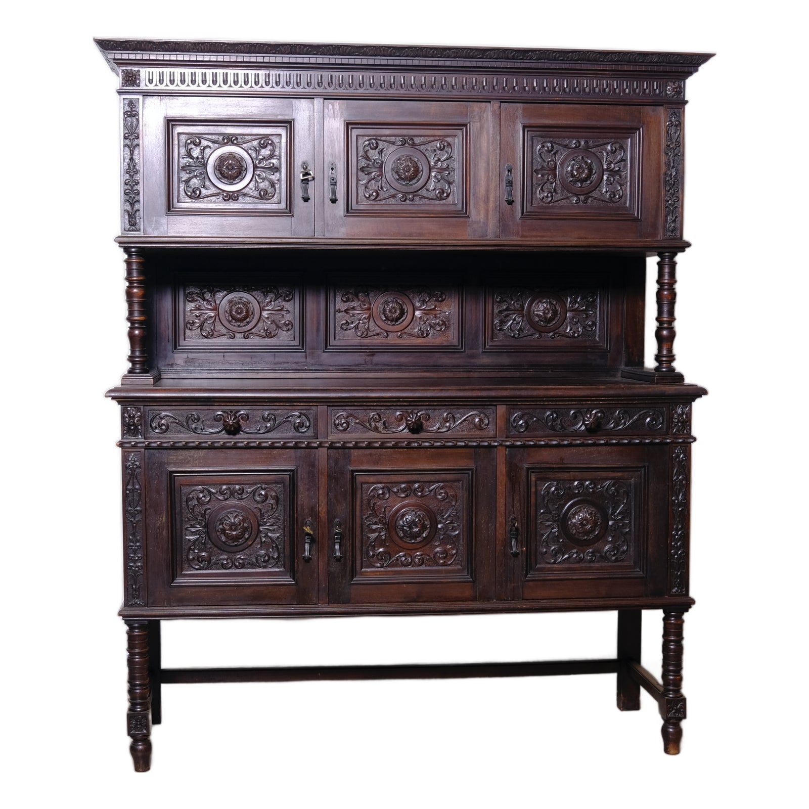 Early 20th Century Renaissance Carved Wooden Sideboard, 1920s | Chairish