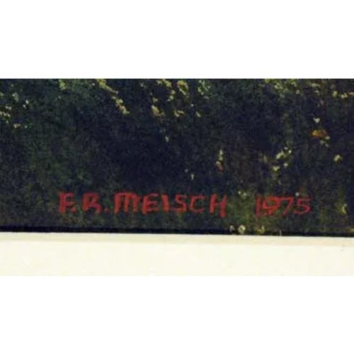 1970s Vintage "By the Road" Watercolor Painting by Francis Meisch ...