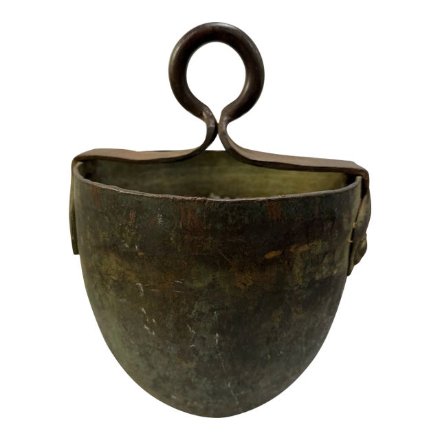 18th Century Japanese Bronze Hanging Bucket | Chairish