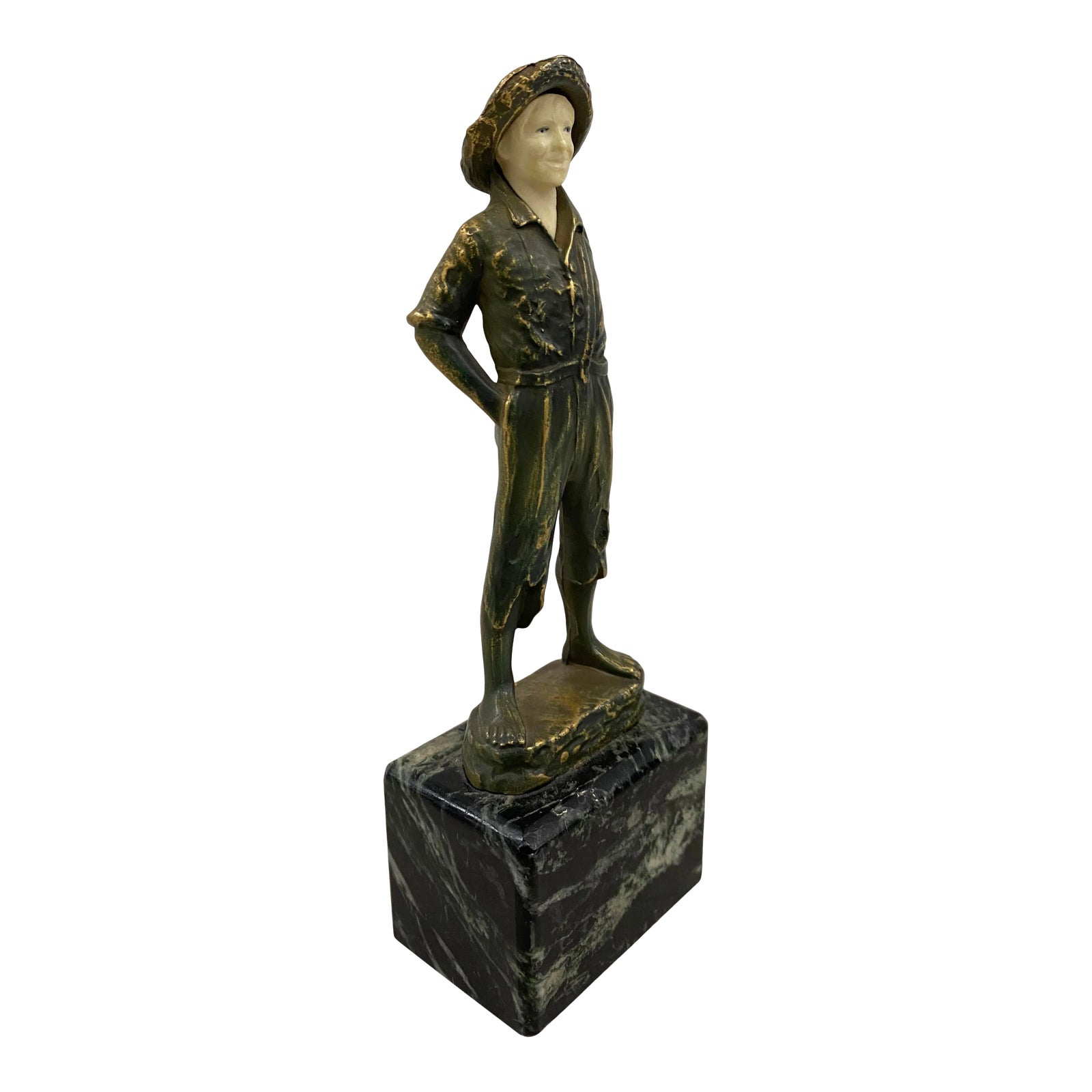 John Ruhl Sculpture of a Boy C.1920 | Chairish