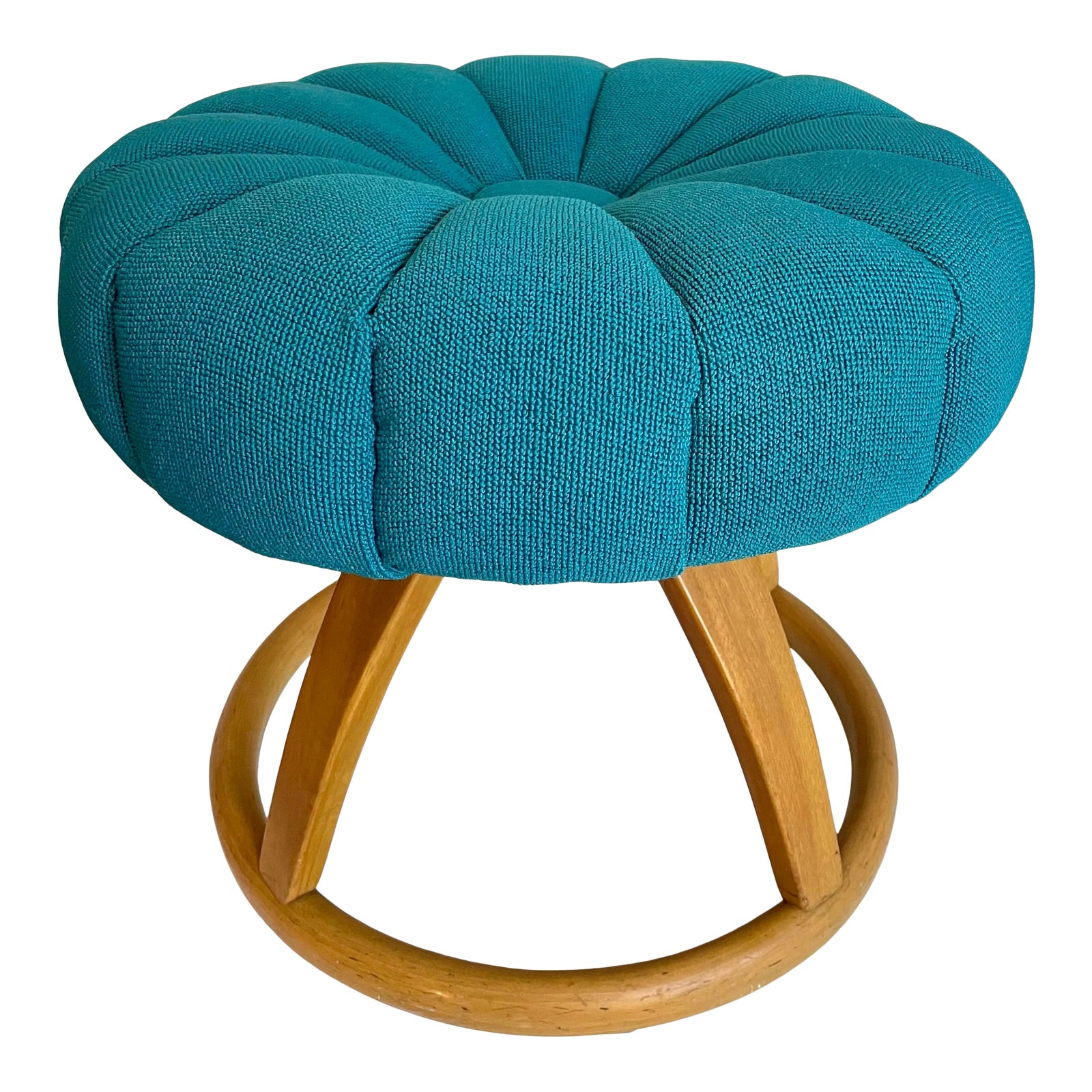 Heywood-Wakefield Mid-Century Modern Flower Swivel Ottoman Footstool ...