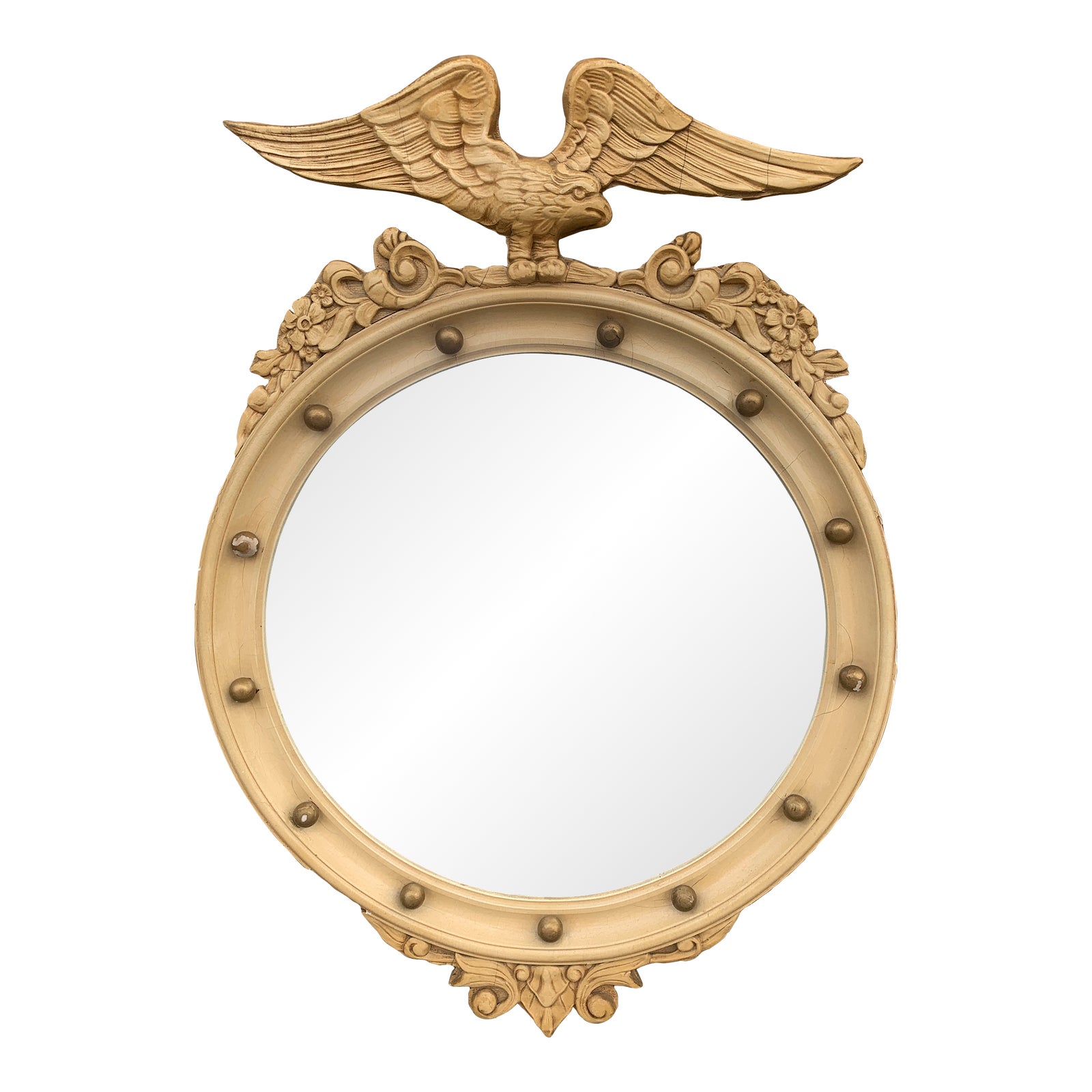 Mid 20th Century American Federal Giltwood and Cream Painted Eagle ...
