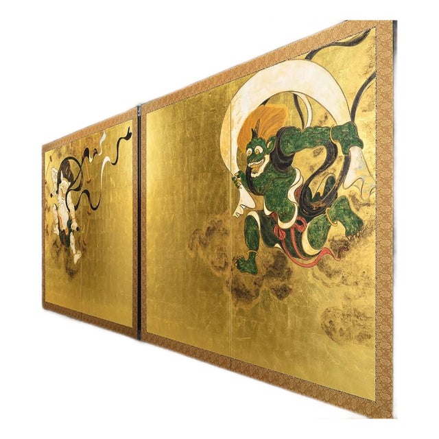 Made-to-Order Japanese Two-Panel Folding Screens “Wind and Thunder Gods ...