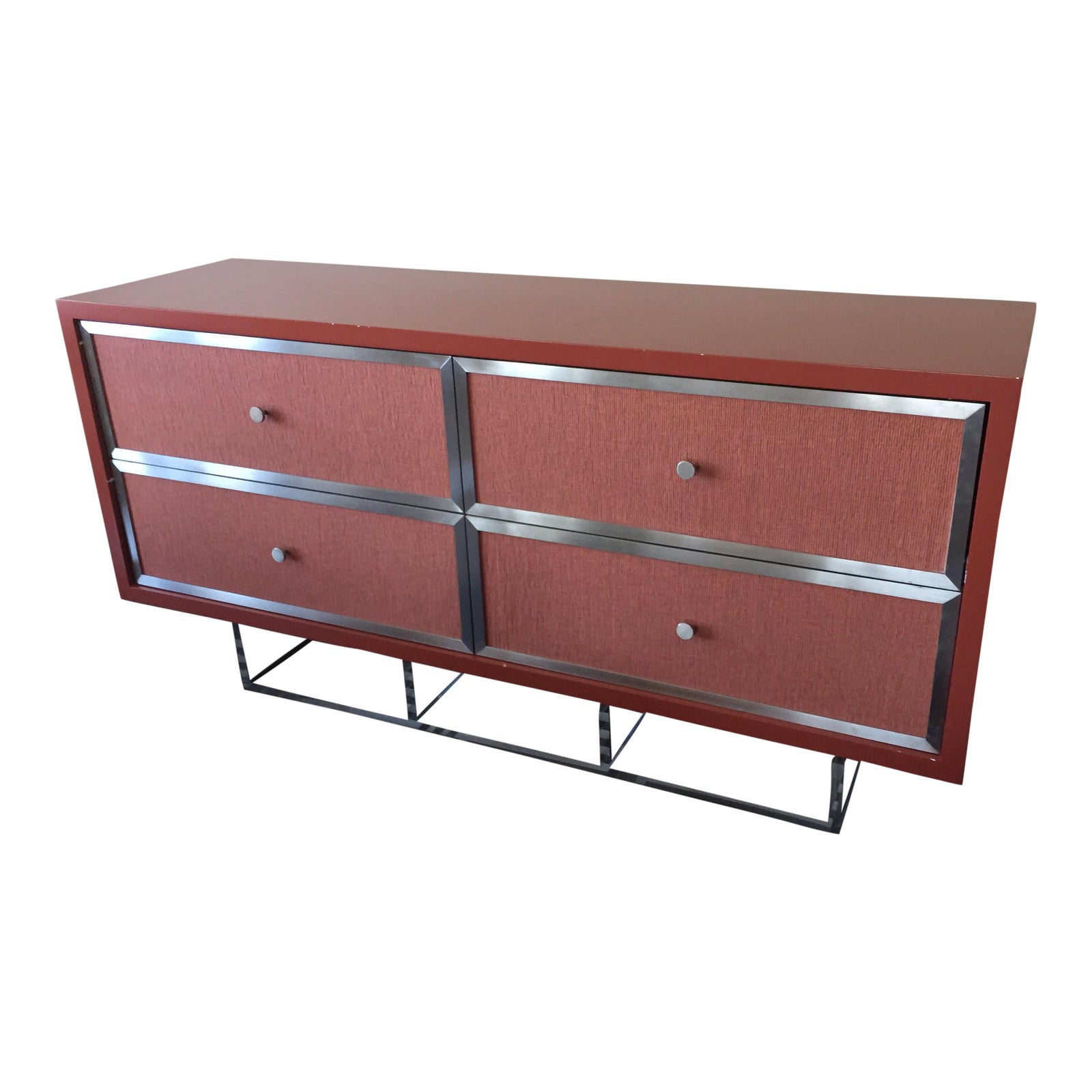 Custom Modern Red Credenza | Chairish