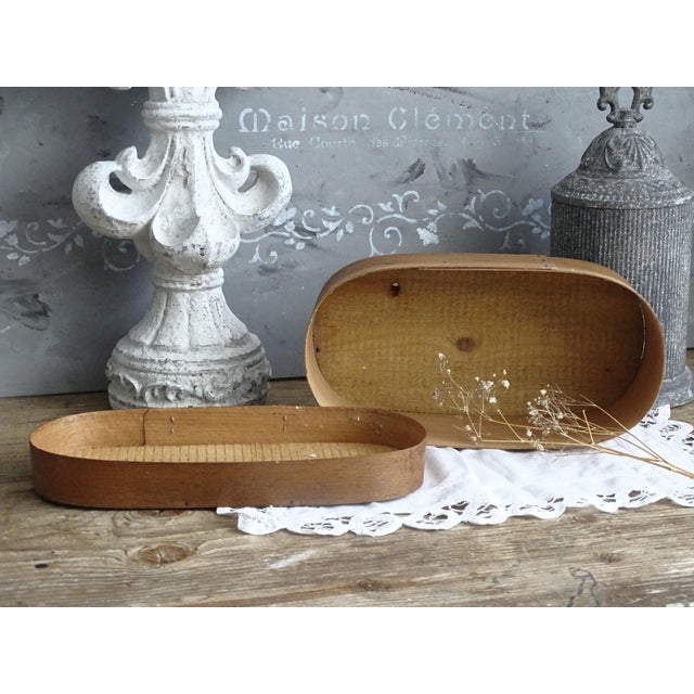 Early 20th Century Antique French Wood Advertising Tine Box | Chairish