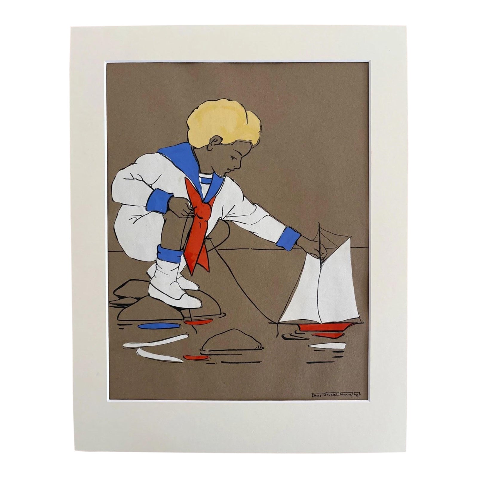 Antique Bess Bruce Cleaveland "Child Life" Poster w/Paper Collage in ...
