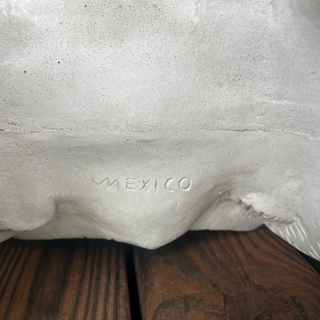 Vintage Mexican Cast Concrete Folk Art Elephant Table With Glass Top ...