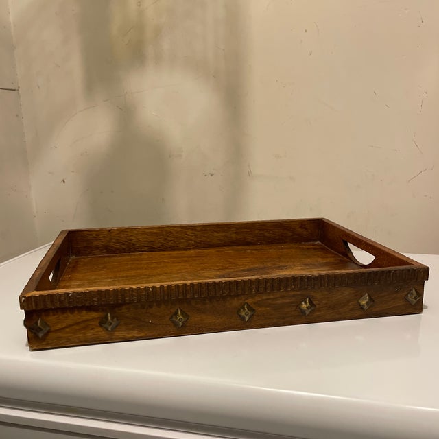 Vintage Mahogany Tray | Chairish