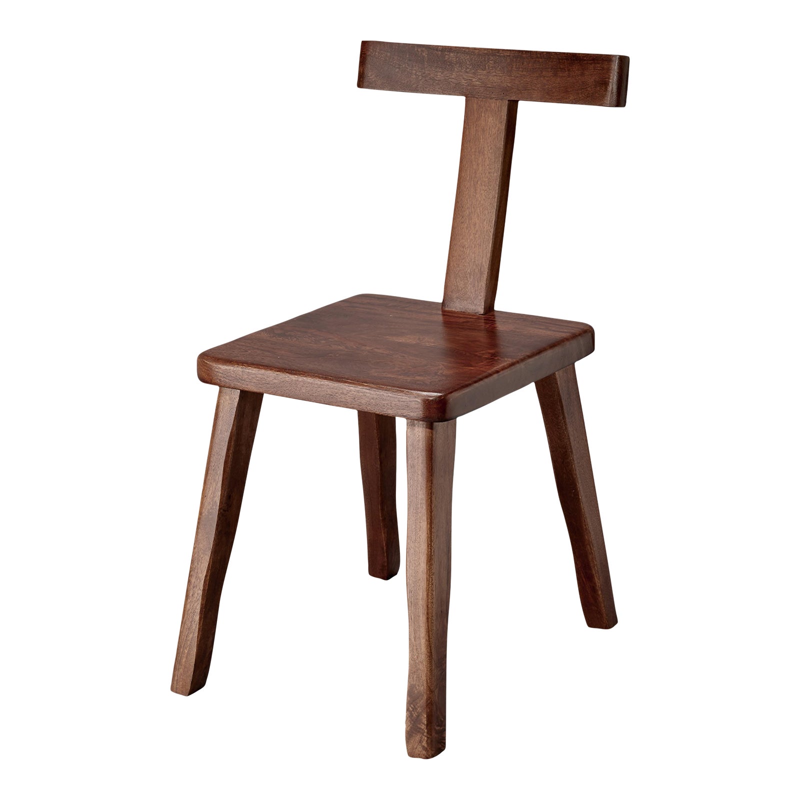 Parlor "T Back" Chair in Brown | Chairish