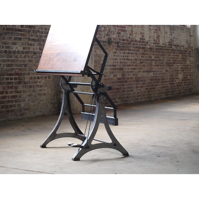 Walnut Drafting Table Lift and Tilt Desk | Chairish