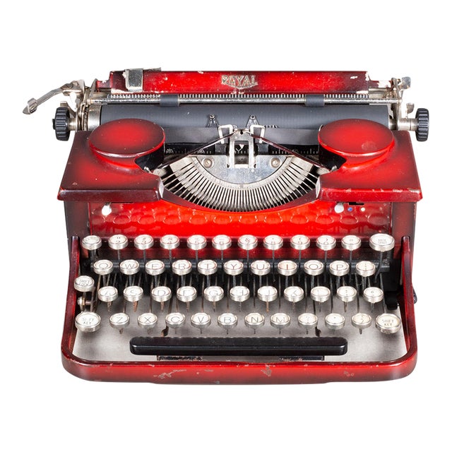 Rare Duotone Red Royal "P" Portable Typewriter C.1931 | Chairish