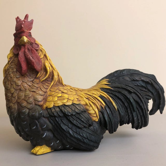 Vintage Rooster Resin Figurine | Chairish