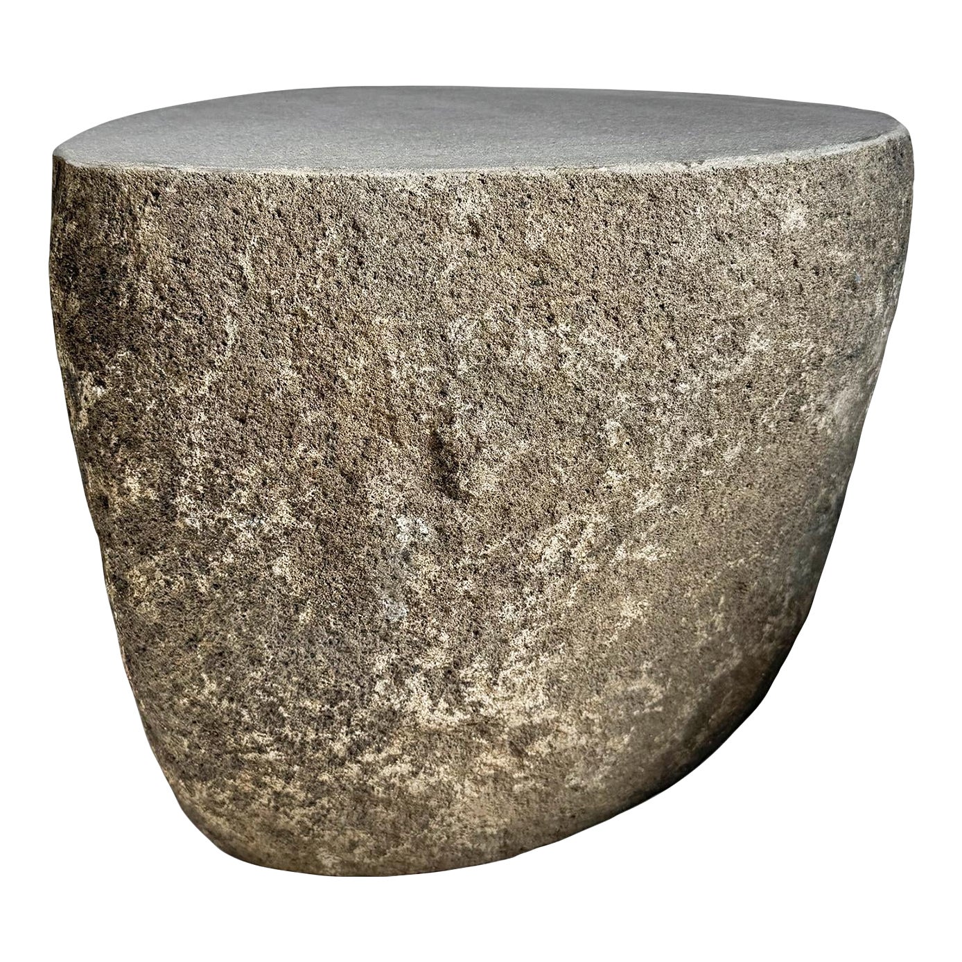 Stone Boulder Outdoor Stool Side Table | Chairish