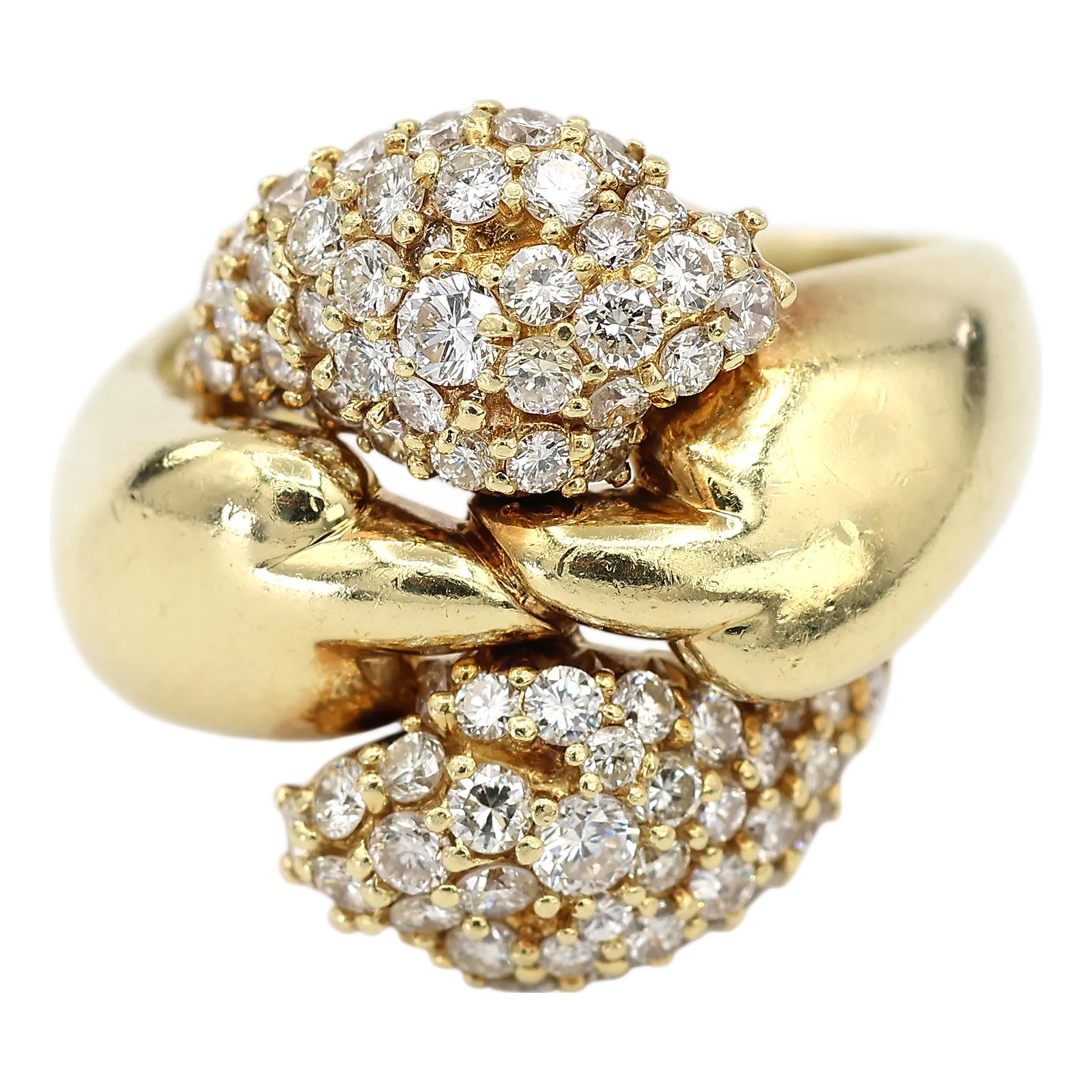 1980s 18k (750) Yellow Gold Natural Diamond Jose Hess Vintage Designer ...