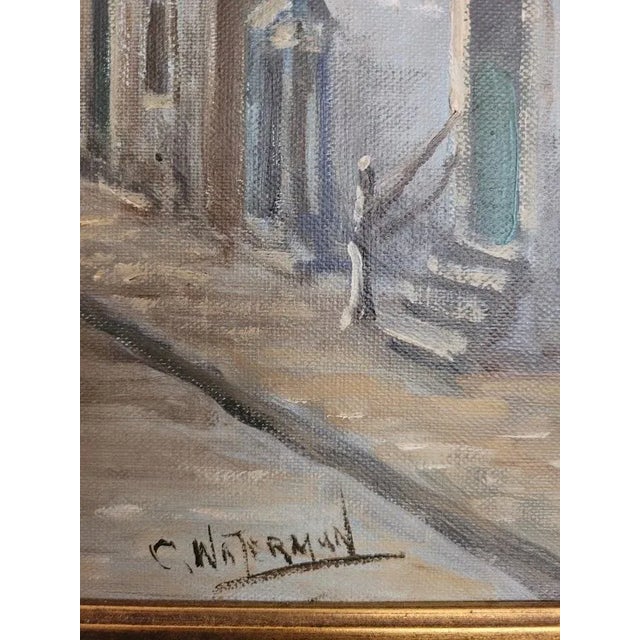 Early 20th Century Original Dutch Village Scene Framed Oil Painting on ...