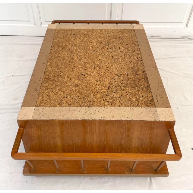 Mid-Century Modern Cork Top Magazine Side Coffee Table | Chairish
