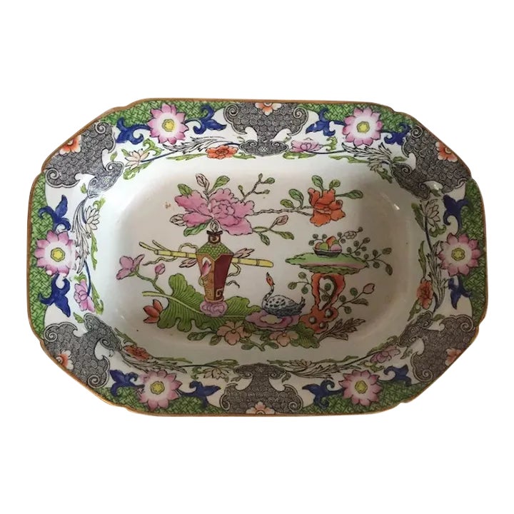 1820s English Regency Mason's Ironstone Deep Serving Dish | Chairish